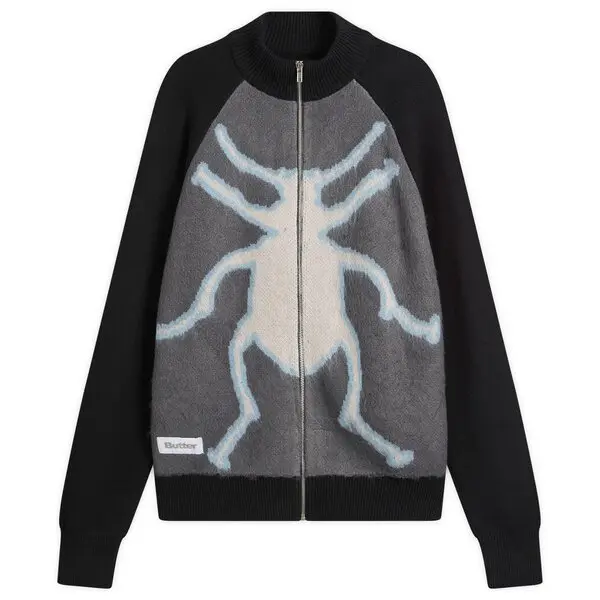 BUTTER GOODS Beetle Zip Knit Sweater - Black