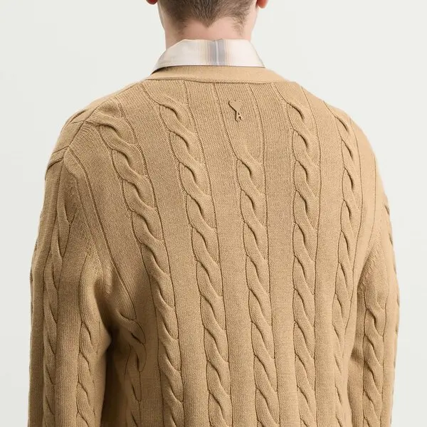 AMI Paris Cable Stitch Cardigan