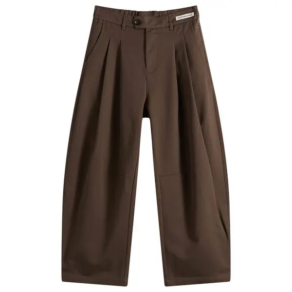 PORTER JAMES Dart-knee Pleated Wide Leg Trousers