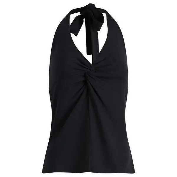 FRUITY BOOTY Twist Halter Top - Black