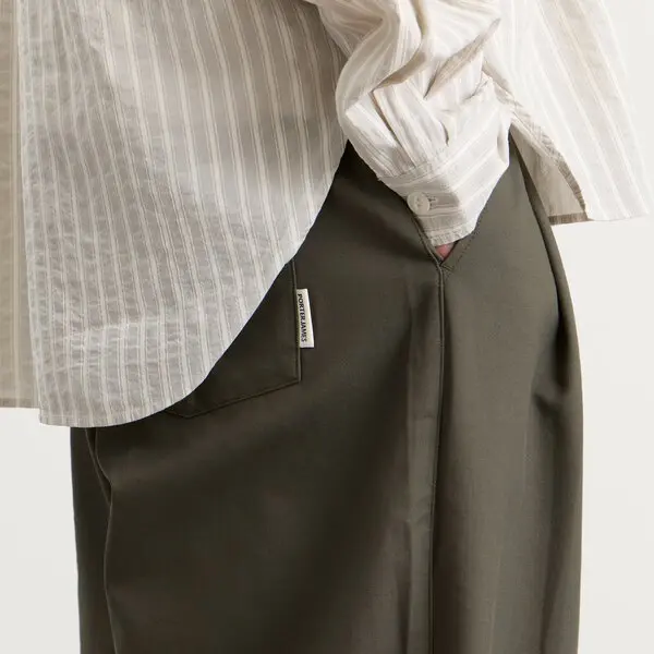PORTER JAMES Dart-knee Pleated Trousers