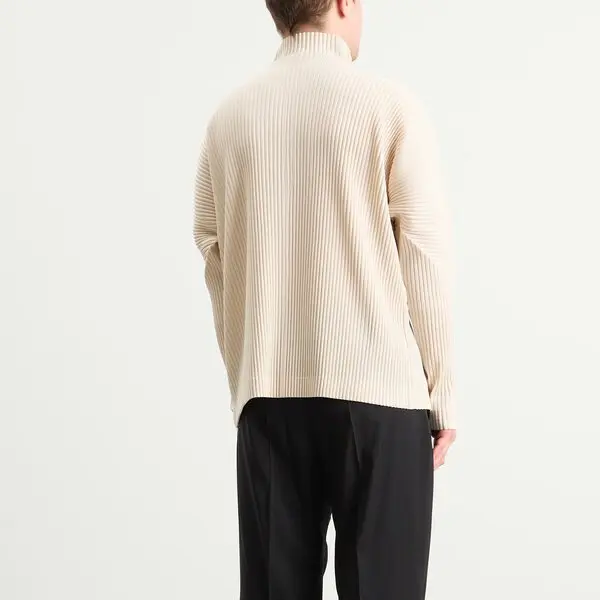 Issey Miyake Half Zip Pleated Top