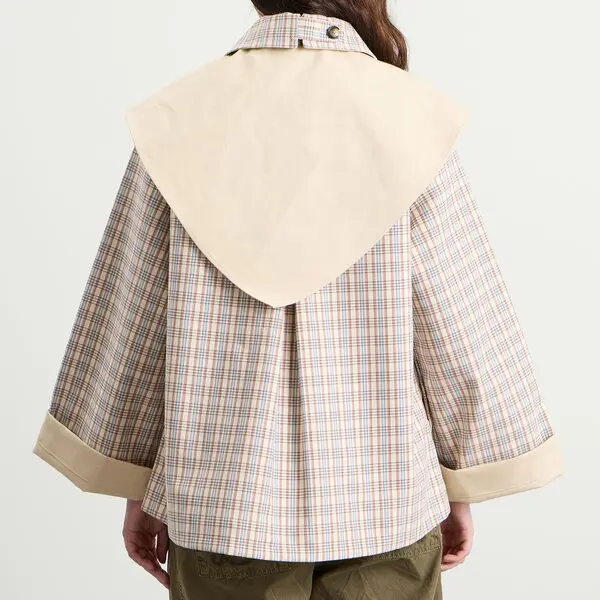 DAMSON MADDER Jerry Reversible Crop Trench Coat - Stone