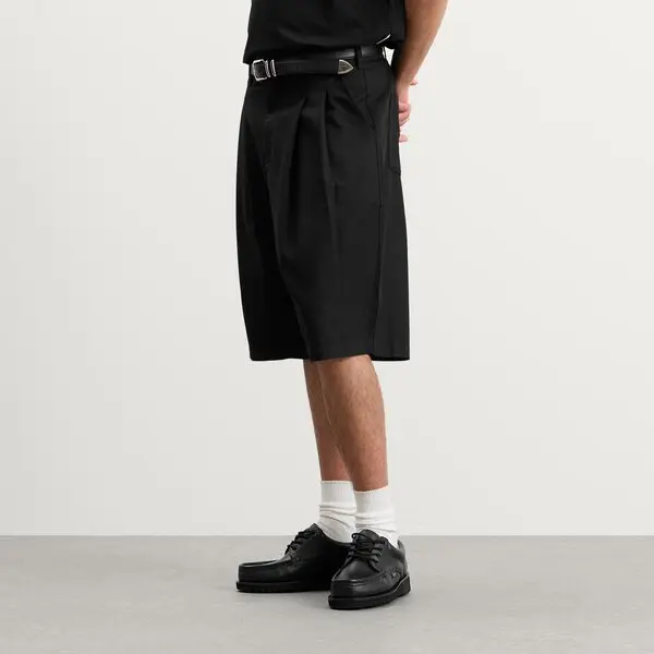 PORTER JAMES Double Pleated Shorts