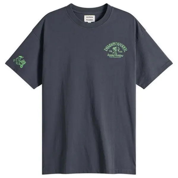 DAMSON MADDER Grown In The Garden T-shirt - Charcoal