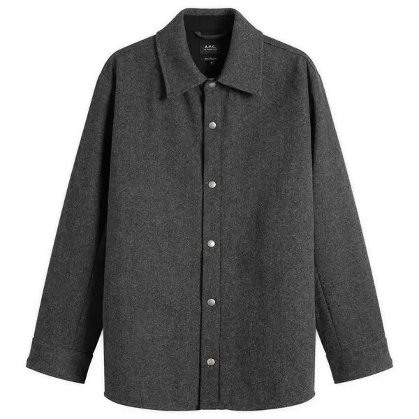 A.p.c. Snap Button Overshirt - Heathered Anthracite