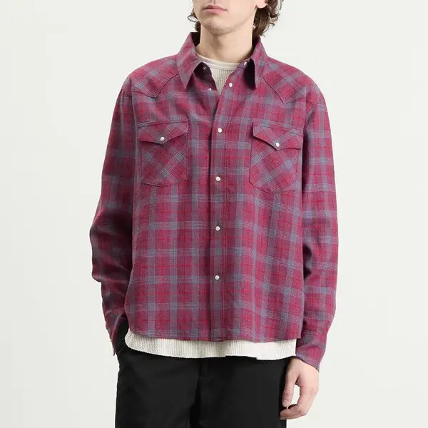 Visvim Four Corners Check Shirt - Red