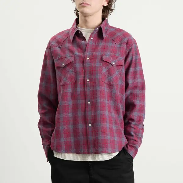 Visvim Four Corners Check Shirt - Red