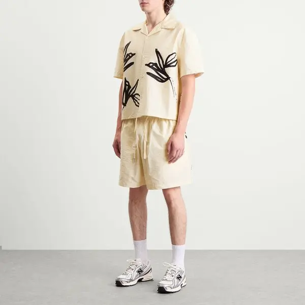 MKI MIYUKI ZOKU Washed Ink Flower Shorts