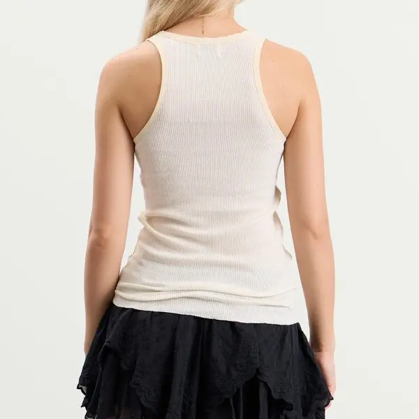 Isabel Marant Étoile Helma Ribbed Silk Vest Top - Ecru