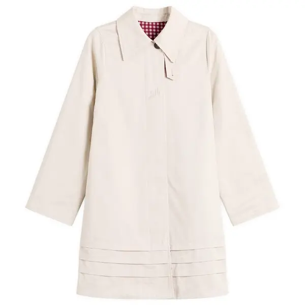 DAMSON MADDER Mercedes Bow Reversible Trench Coat - Red/ecru