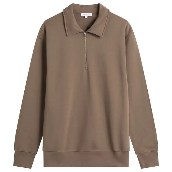 Norse Projects Standard Half Zip Sweatshirt - Walnut
