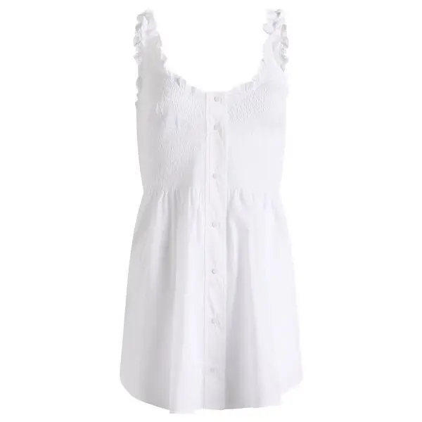 SKIMS Garment Washed Poplin Mini Dress - Snow