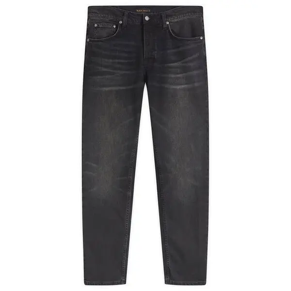 Nudie Jeans Solid Ollie Straight Leg Jeans - Black Force