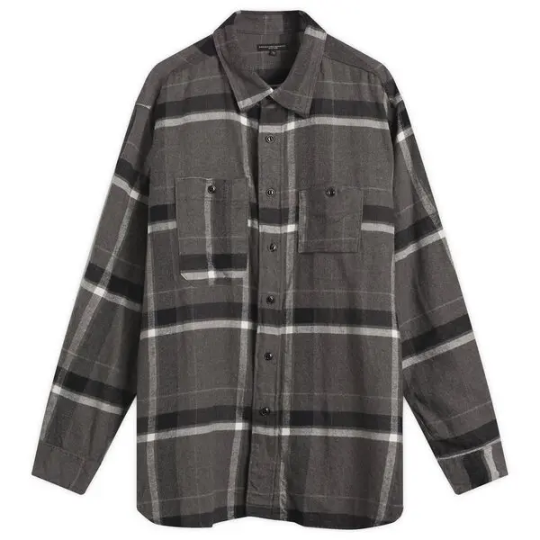 Engineered Garments Brushed Big Plaid Work Shirt - Grey/black