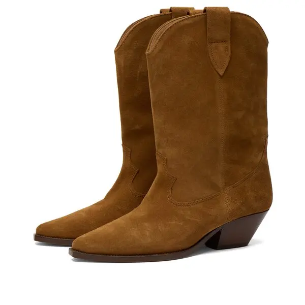 Isabel Marant Étoile Duerto Suede Cowboy Boots - Cognac
