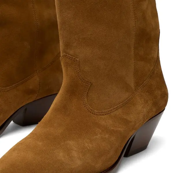 Isabel Marant Étoile Duerto Suede Cowboy Boots - Cognac