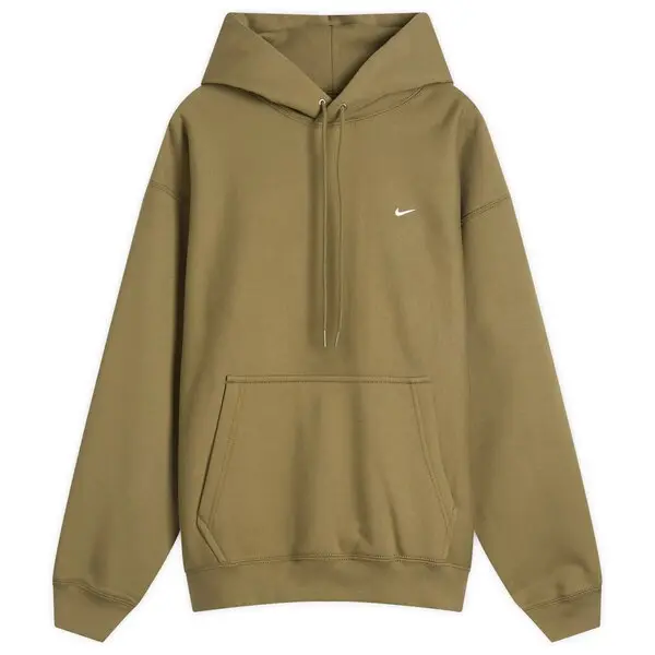 Nike Solo Swoosh Pullover Hoodie - Medium Olive/white