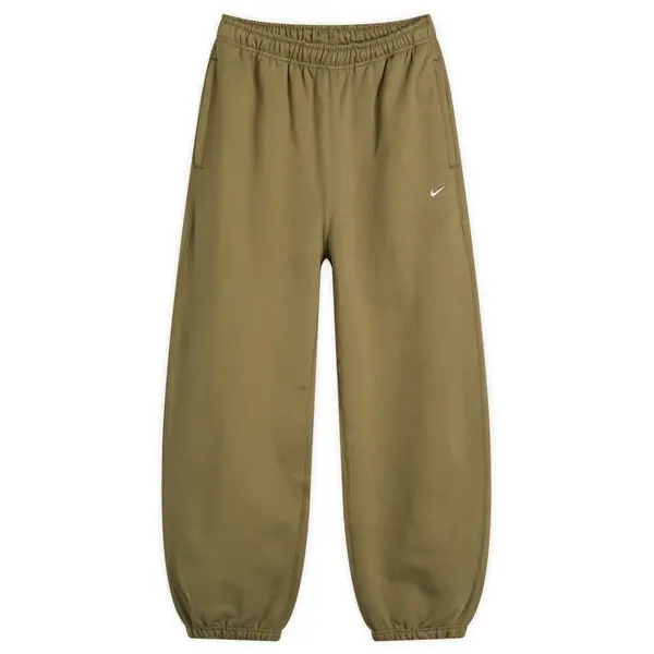 Nike Solo Swoosh Cuffed Fleece Joggers - Medium Olive/medium Olive/white