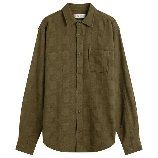FORET River Jacquard Shirt - Army