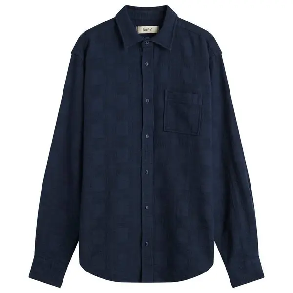 FORET River Jacquard Shirt - Navy