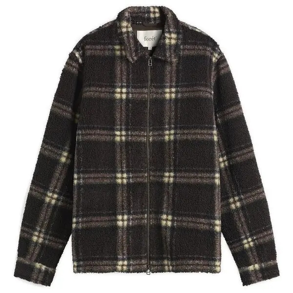 FORET Cabin Fleece Jacket - Brown/check
