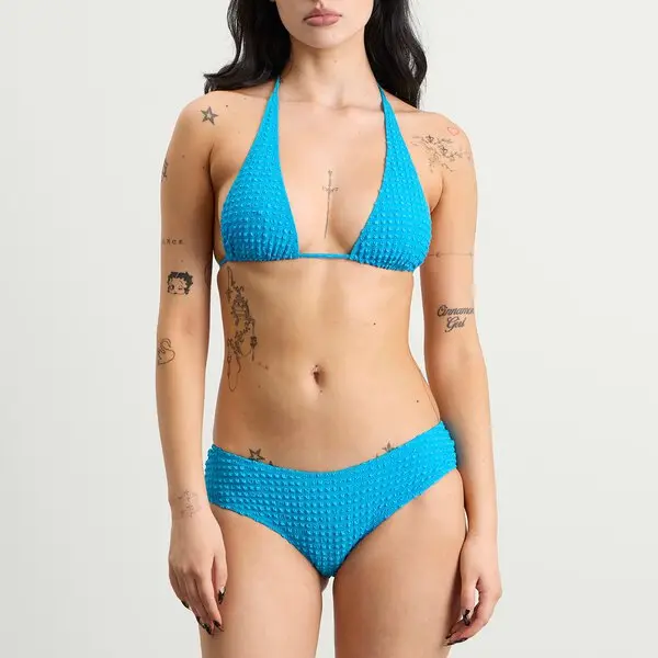 FRUITY BOOTY Seersucker Halter Bikini Top