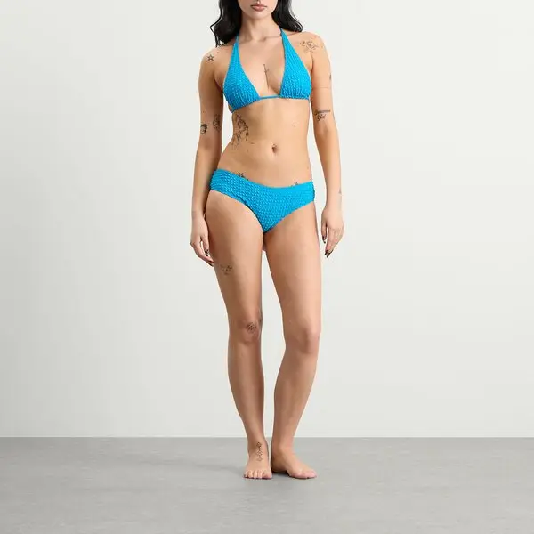 FRUITY BOOTY Seersucker Halter Bikini Top