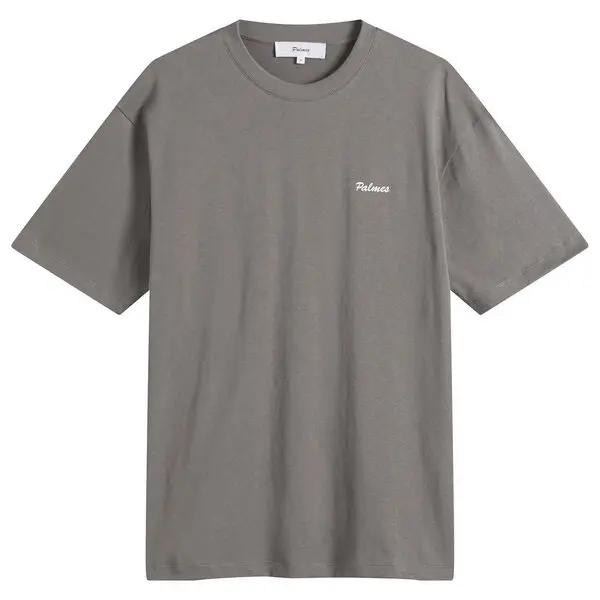 PALMES Logo Stitch T-shirt - Charcoal