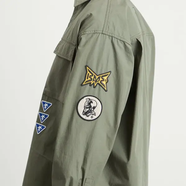 A BATHING APE Logo Military Shirt