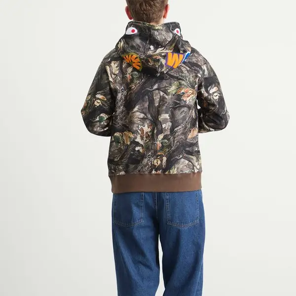 A BATHING APE Tree Edge Camo Shark Zip Hoodie