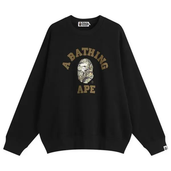 A BATHING APE Tree Edge Camo College Sweatshirt - Black