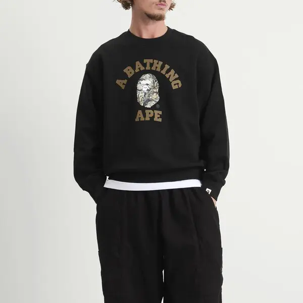 A BATHING APE Tree Edge Camo College Sweatshirt