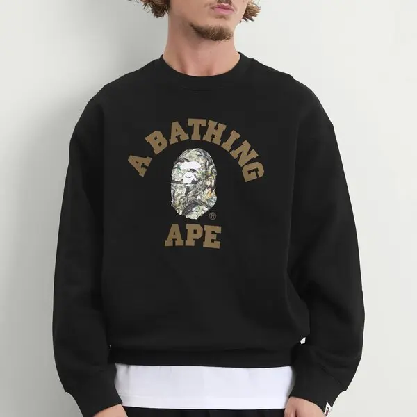 A BATHING APE Tree Edge Camo College Sweatshirt