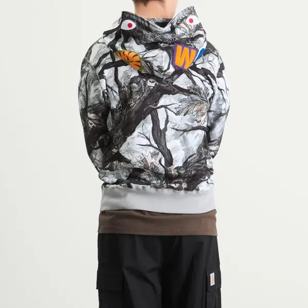 A BATHING APE Tree Edge Camo Shark Full Zip Hoodie - White