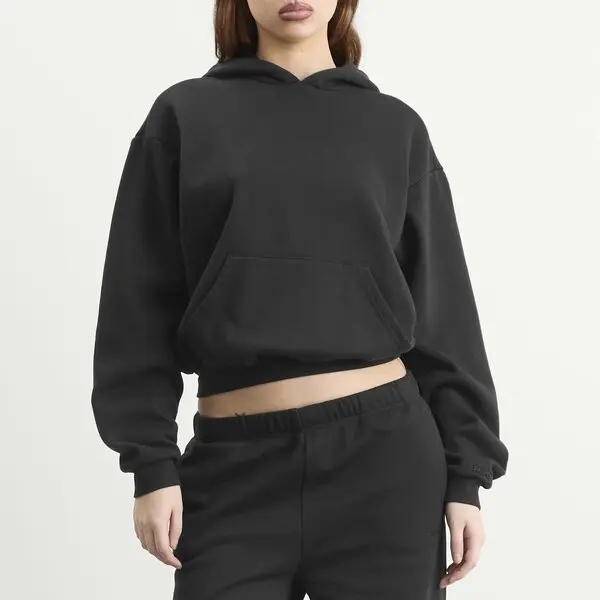 SKIMS Cotton Fleece Classic Pullover Hoodie - Onyx