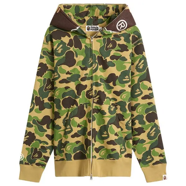 A BATHING APE Abc Camo 2nd Ape Zip Hoodie - Green