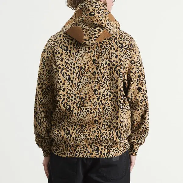 A BATHING APE Wild Leopard Print Shark Zip Hoodie