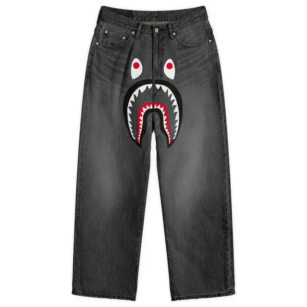 A BATHING APE Shark Loose Fit 13oz Jeans - Black