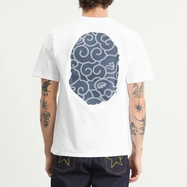 A BATHING APE Japanese Cloud Camo Big Ape Head T-shirt