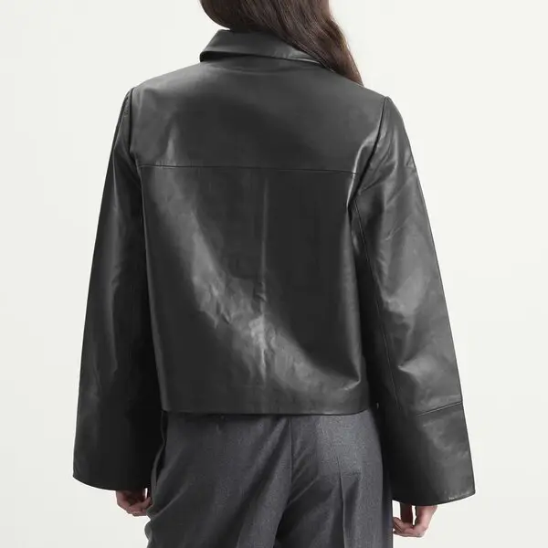 ST. AGNI Leather Minimal Jacket