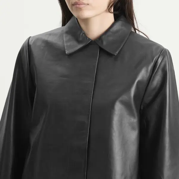 ST. AGNI Leather Minimal Jacket