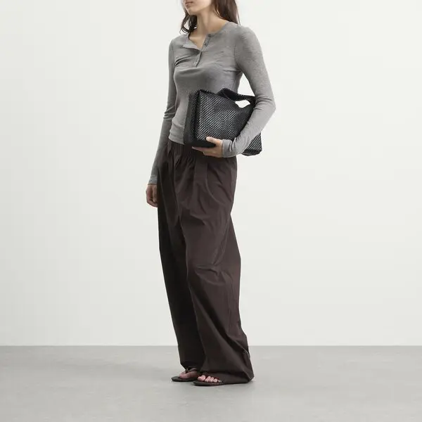ST. AGNI Relaxed Pleat Pants - Bark