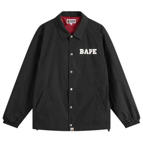 A BATHING APE College Coach Jacket - Black