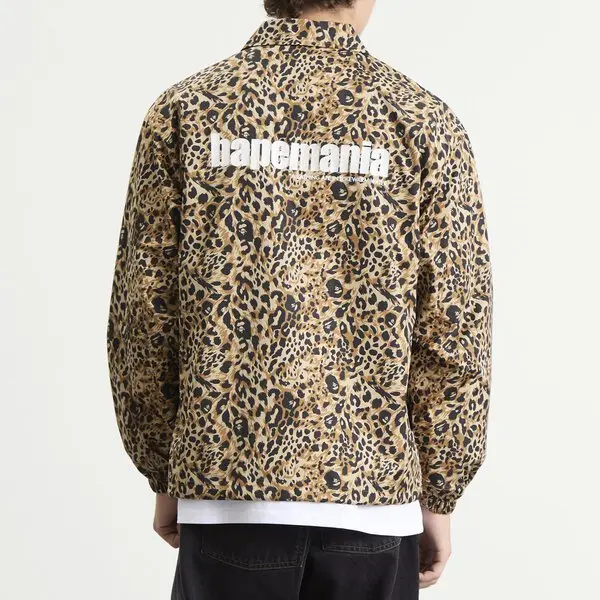 A BATHING APE Wild Leopard Coach Jacket