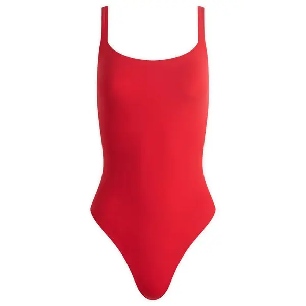 SKIMS Fits Everybody Square Neck Bodysuit - Cherry