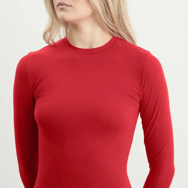 SKIMS Fits Everybody Long Sleeve T-shirt - Cherry