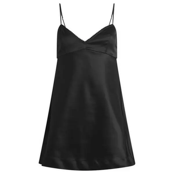SKIMS Stretch Satin Mini Dress - Obsidian