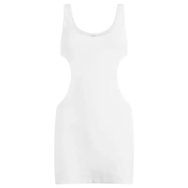 SKIMS Cotton Jersey Cut-out Mini Dress - Marble