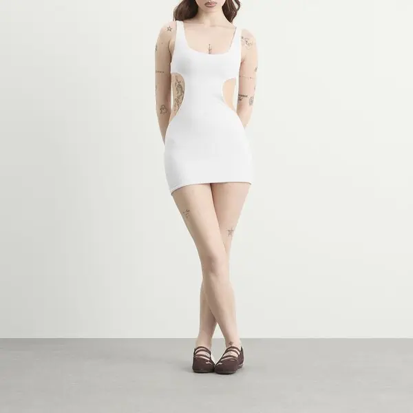 SKIMS Cotton Jersey Cut-out Mini Dress